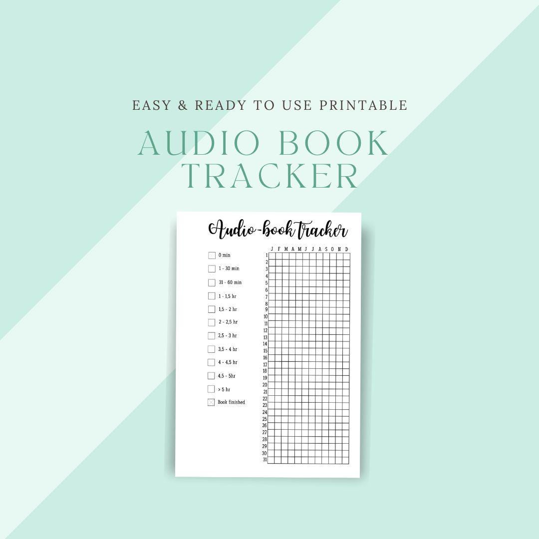 Audiobook Tracker Printable, Yearly Tracker, Reading Tracker, Book ...