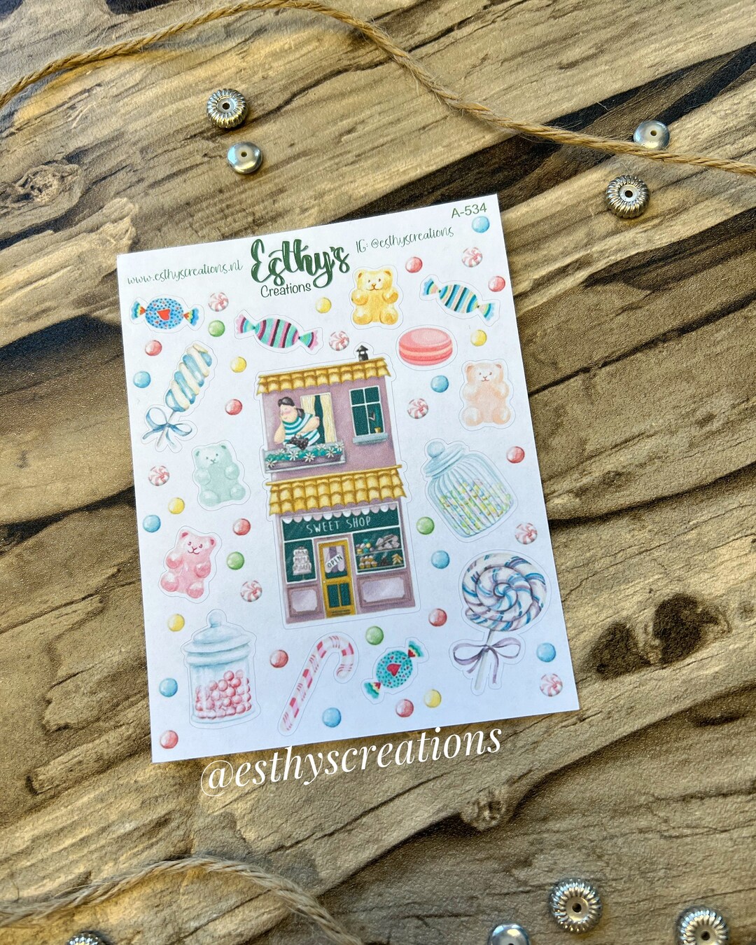 Candy Shop Stickers, Lollypop, Macaron, Candies, Bujo Stickers, Bullet ...