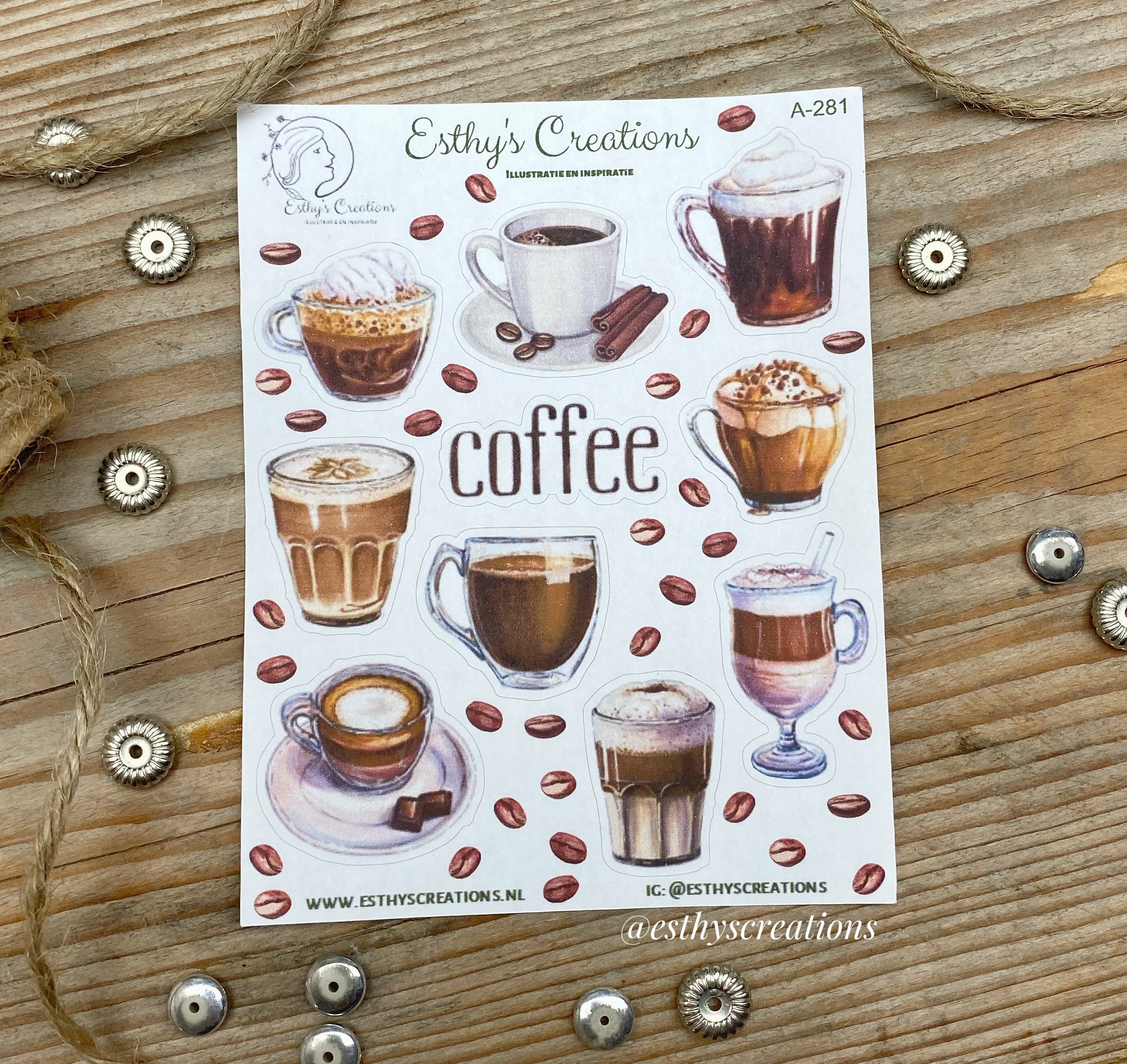 Coffee Stickers Cappuccino Latte Macchiato Coffee Cup | Etsy