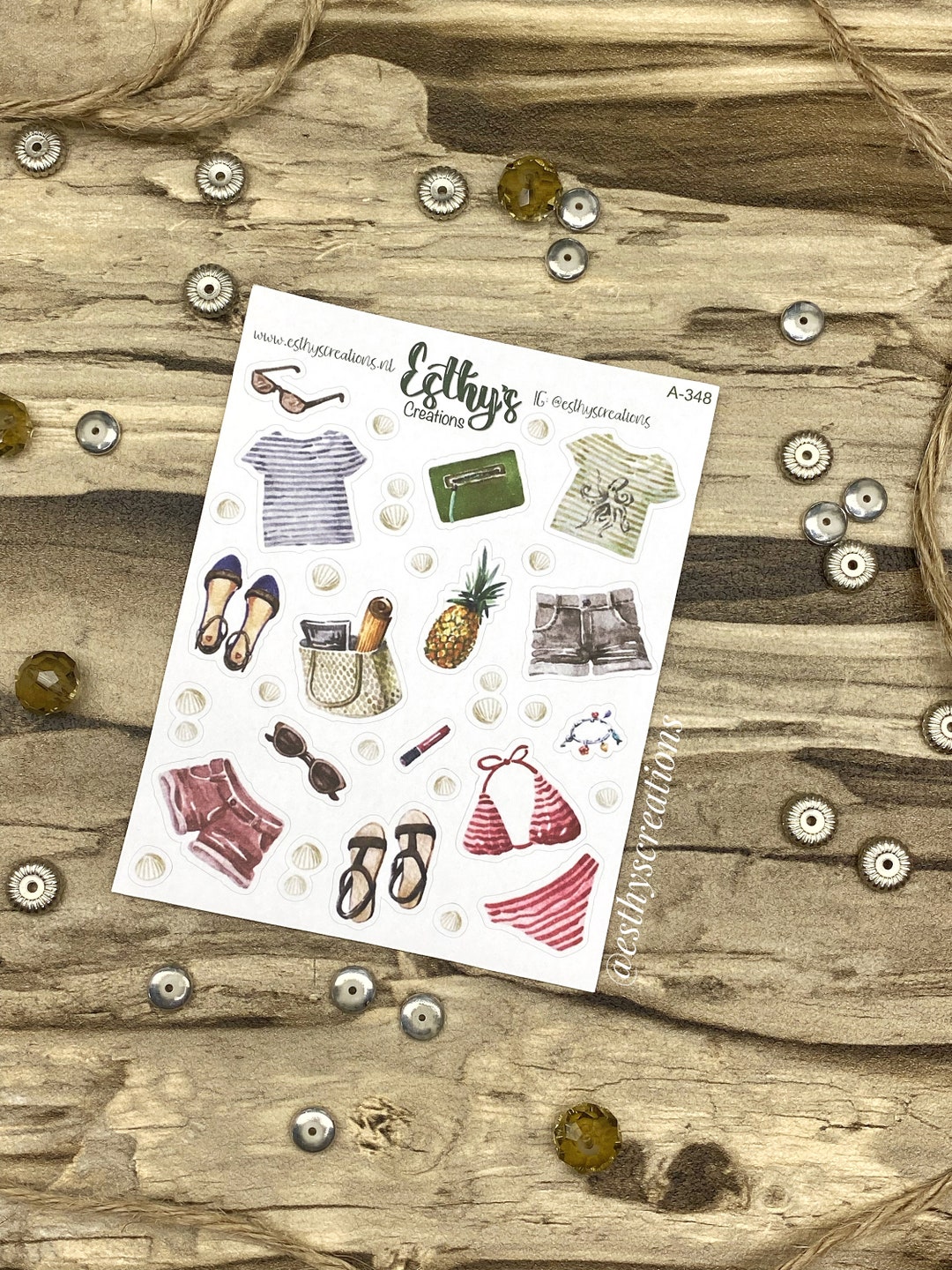 Summer Beach Outfit Stickers, Fashion Stickers, Clothing Stickers ...