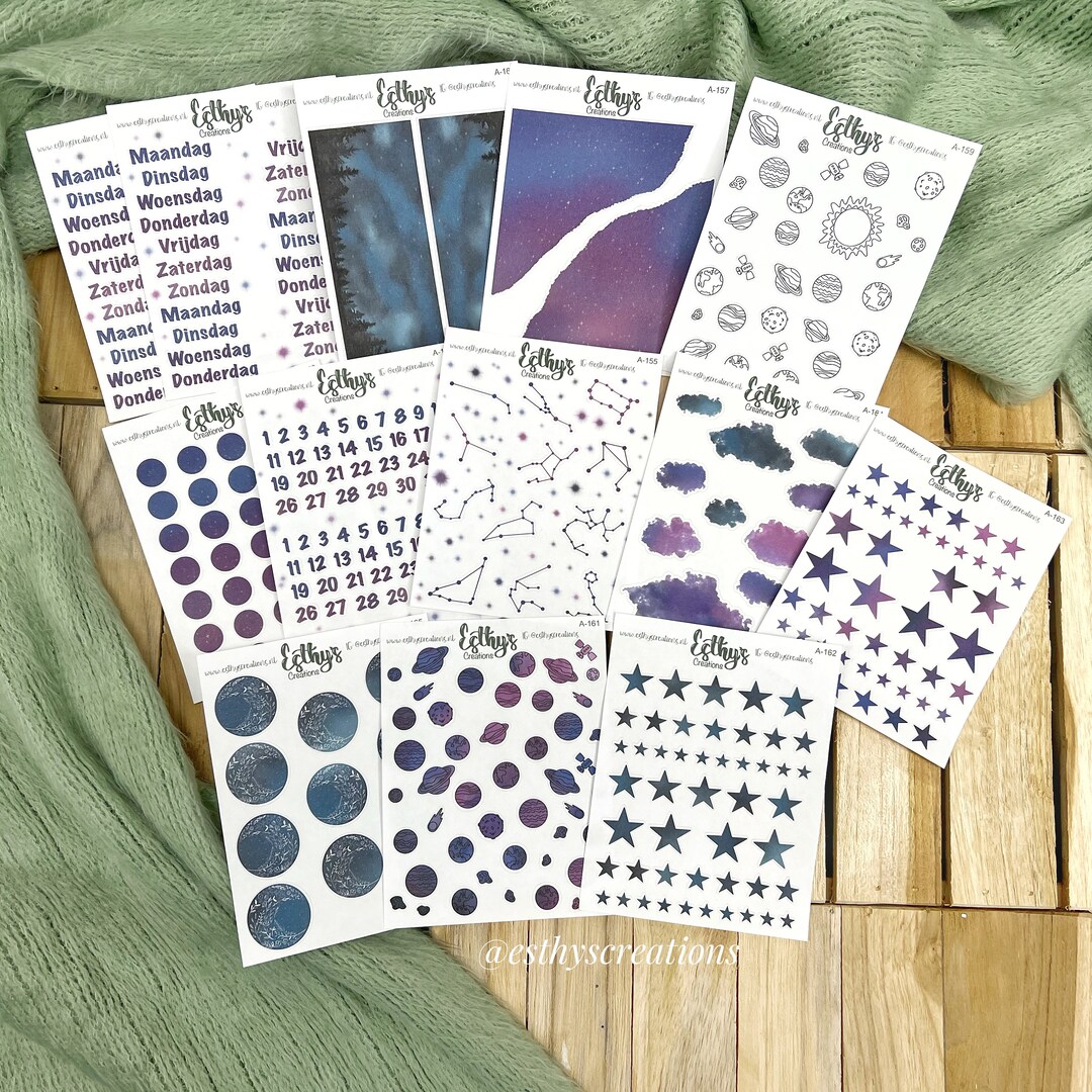 Galaxy Sticker Kit, Sticker Set, Space Stickers, Bujo Stickers, Planner ...