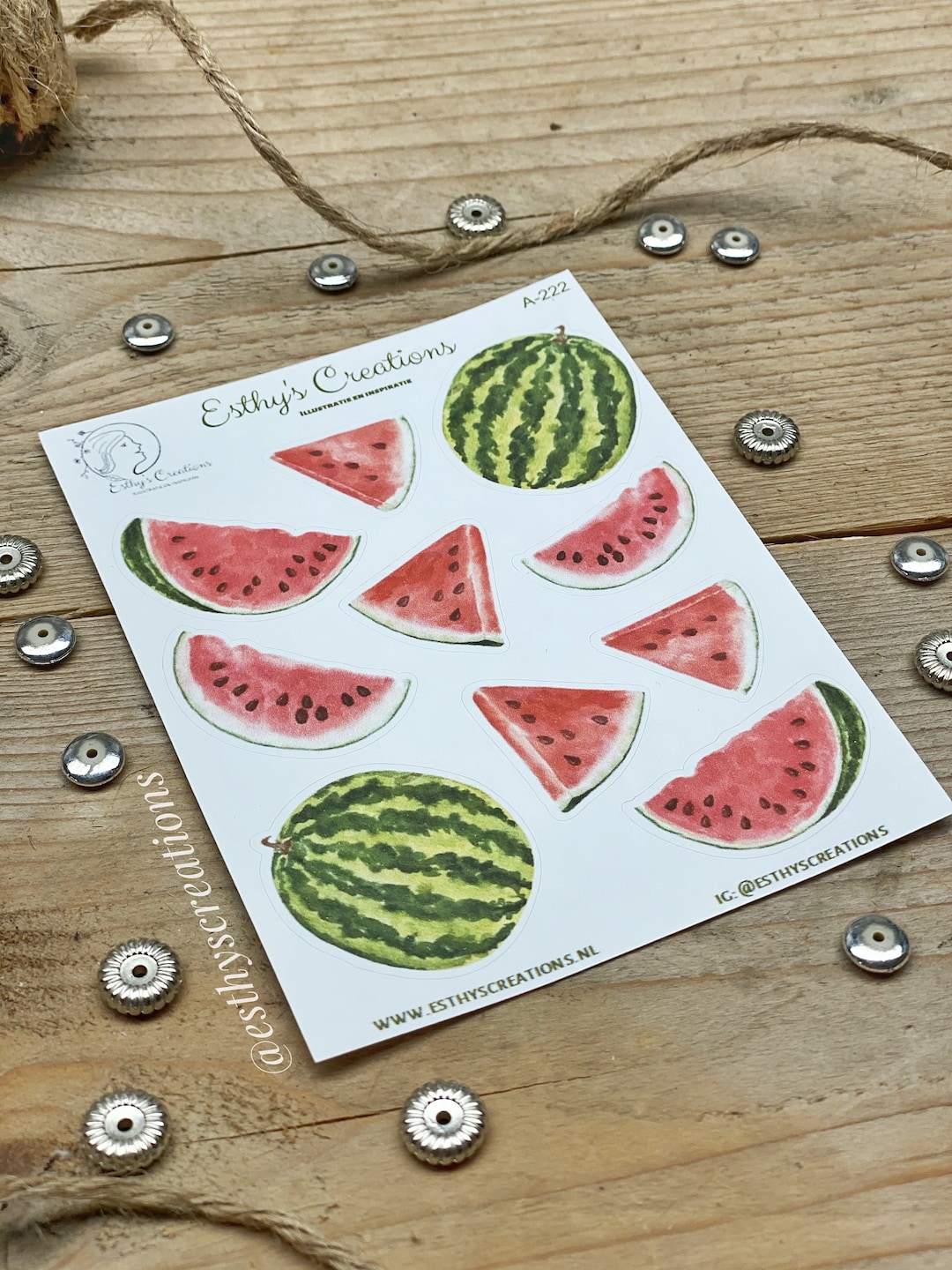 Watermelon Stickers Fruit Stickers Summer Fruit Summer Stickers ...