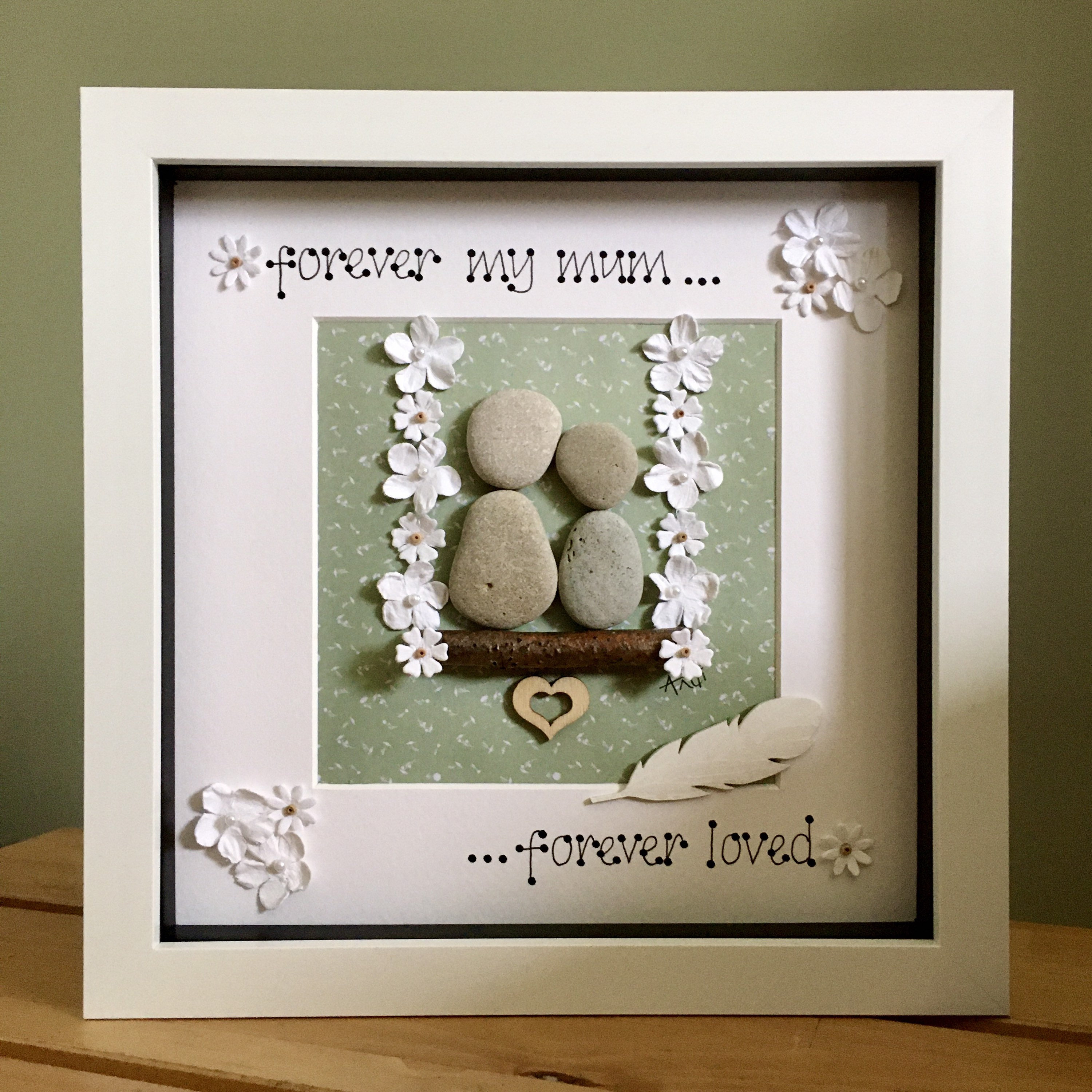 In Loving Memory Mum Memorial Pebble Frame Handmade Loss | Etsy