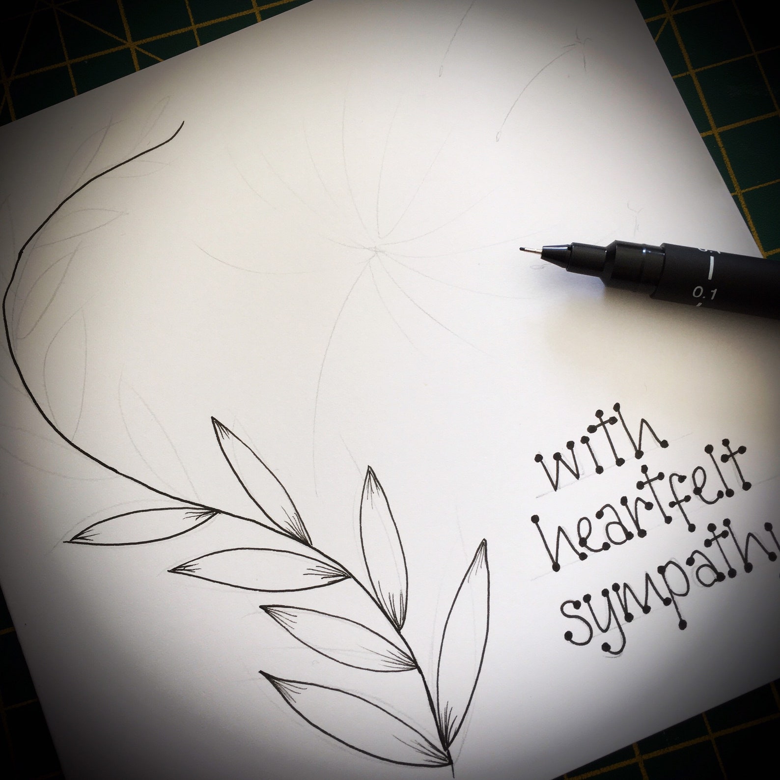 Sympathy Card Handmade Hand Drawn Bespoke Floral | Etsy