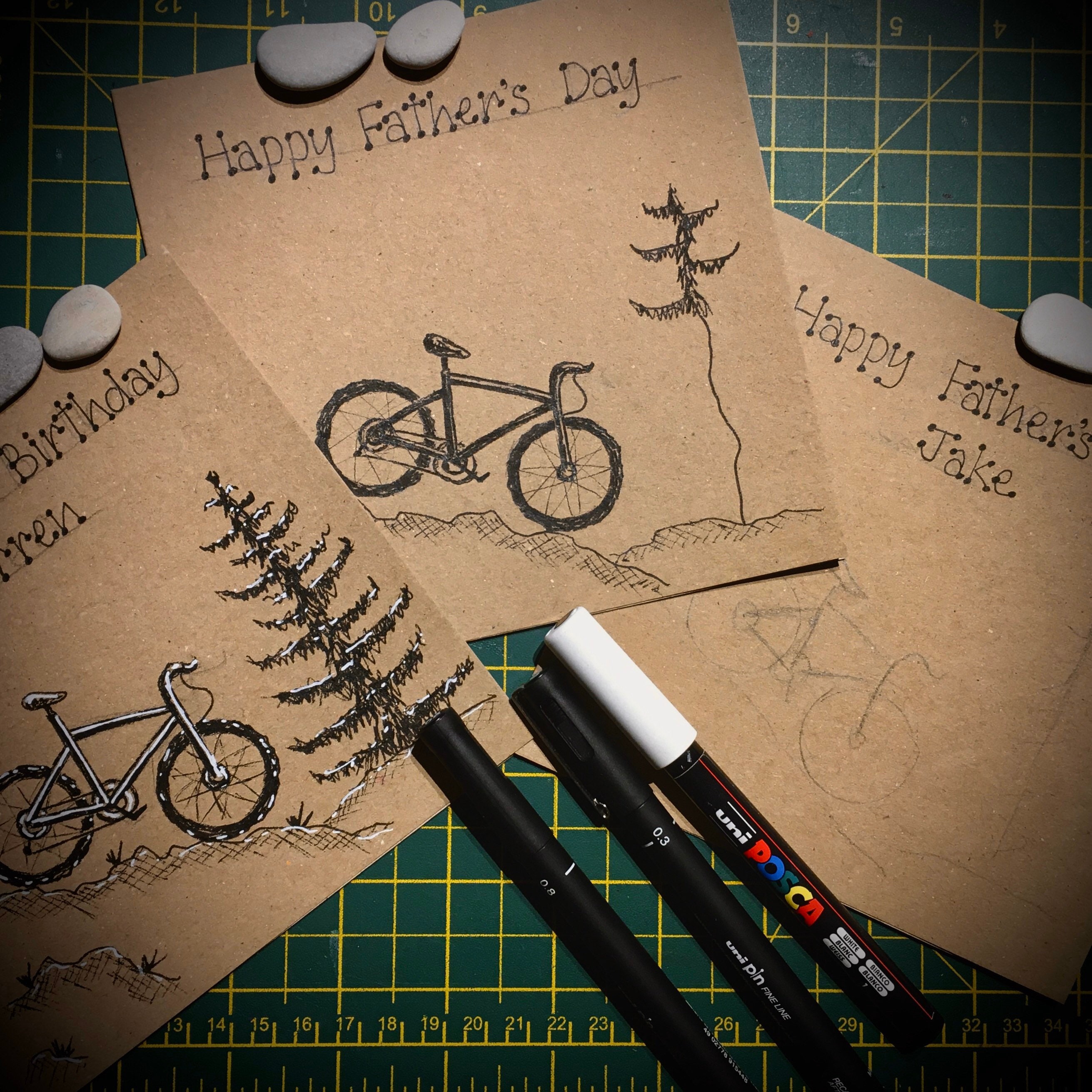 Personalised Cycling Card Pebble Bicycle Card Handmade | Etsy