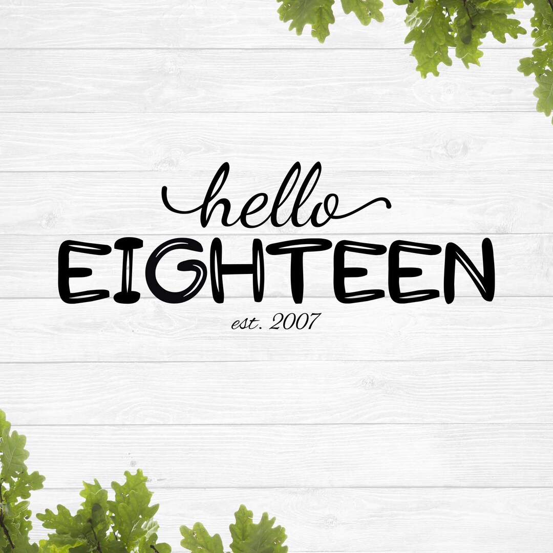 18th Birthday Svg, Eighteenth Birthday Svg, Established 2007 Svg, Est ...