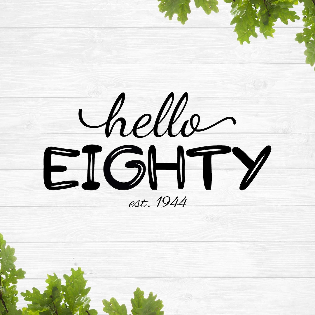 80th Birthday Svg, Eightieth Birthday Svg, Hello Eighty, Established ...