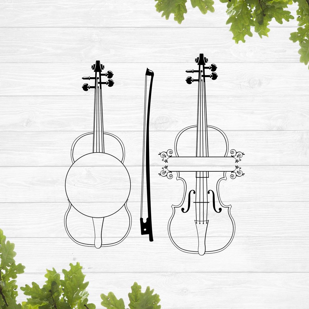Violin Split Name Frame Svg, Violin Monogram Svg, Musical Instrument ...