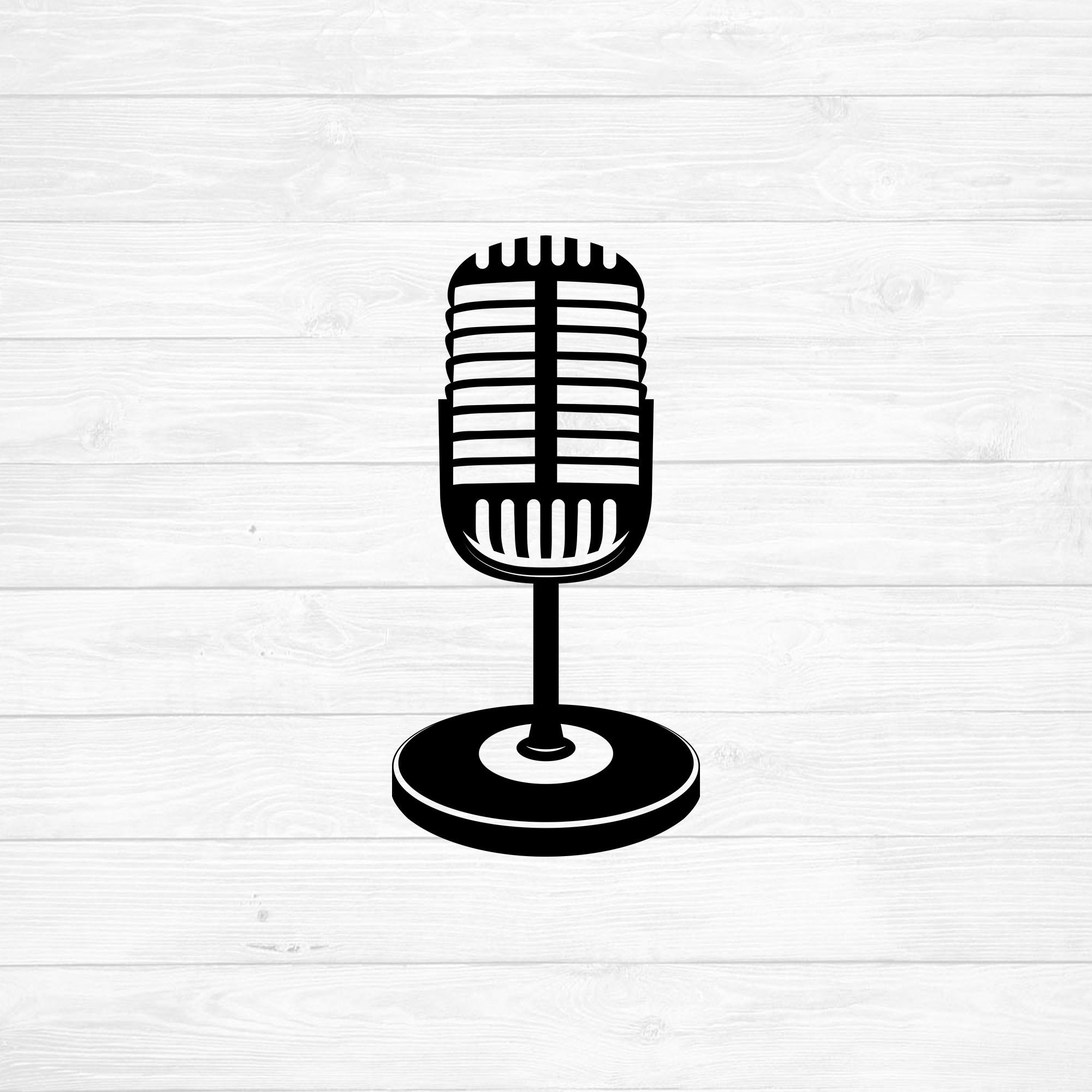 Svg Micrófono Vintage Svg Icono De Micrófono Svg Micrófono Etsy España