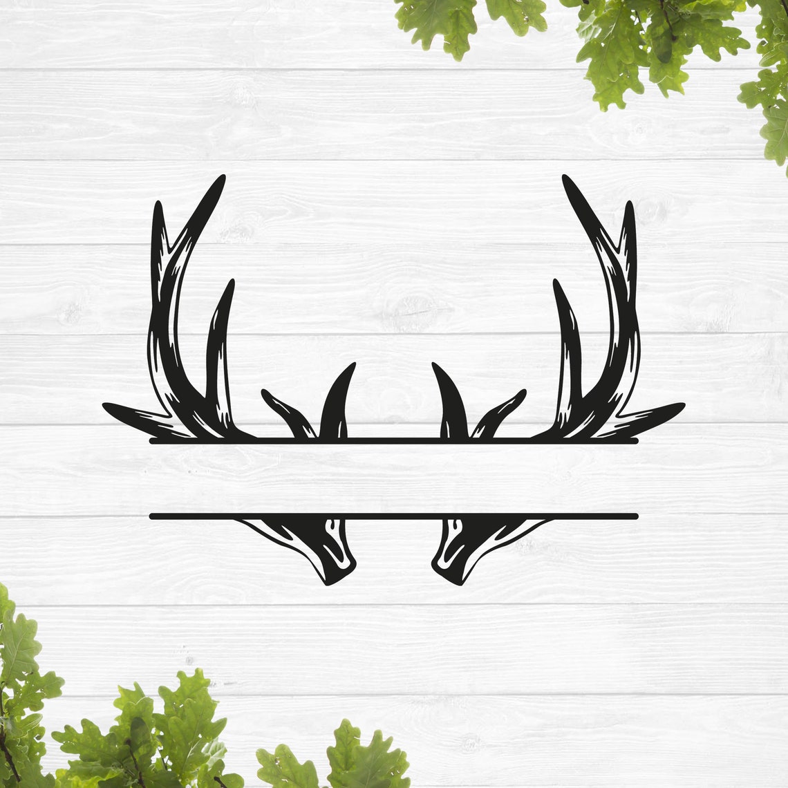 Deer Antlers Svg Antler Monogram Svg Split Antlers Svg - Etsy