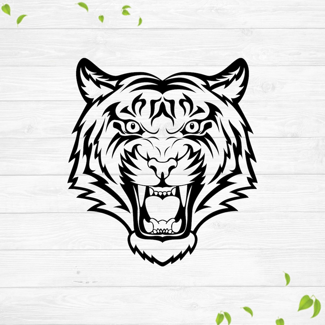 Tiger Svg, Tiger Head Svg, Tiger Tattoo, Tiger Face Svg, Easy Tiger Svg ...