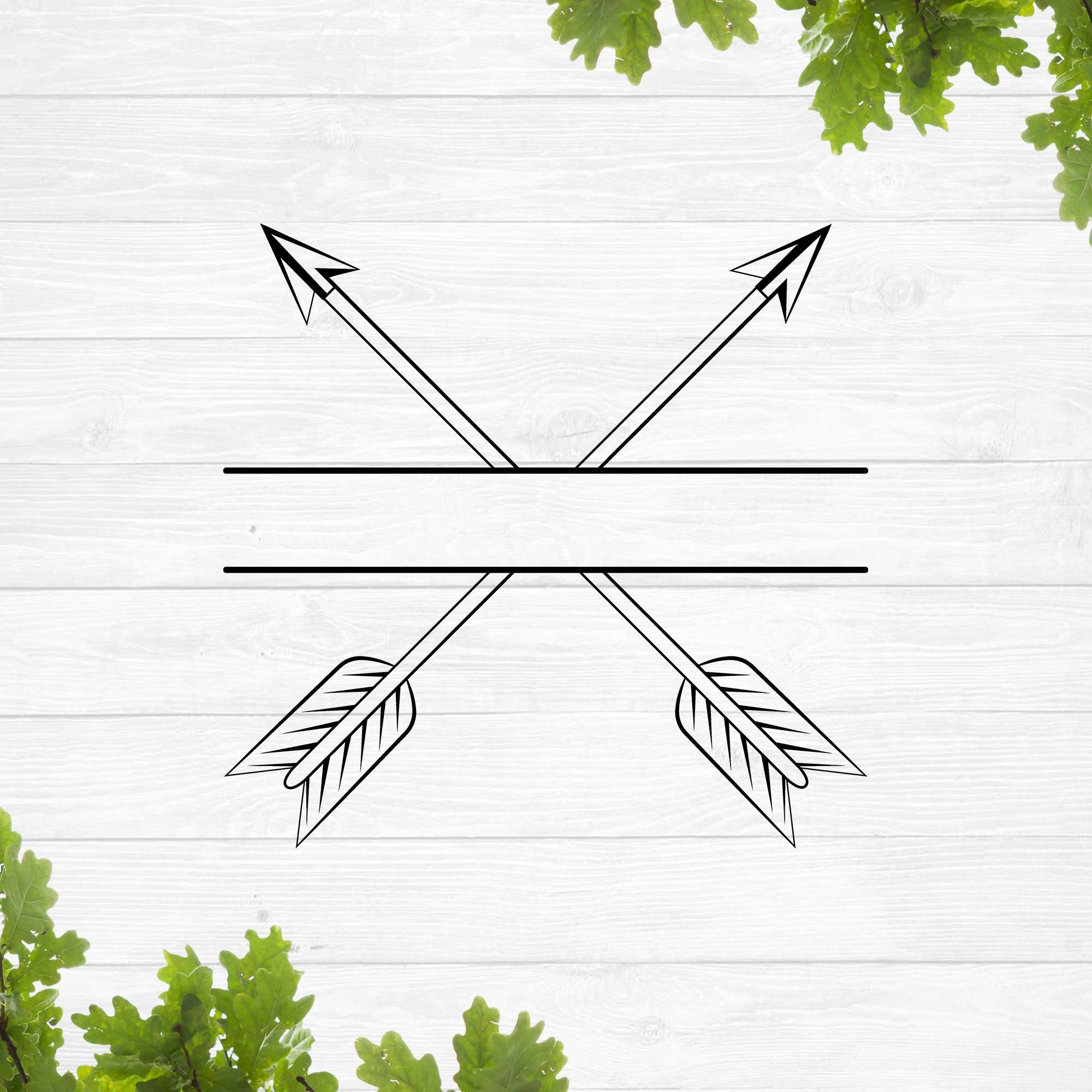 Crossed Arrows Svg, Arrow Monogram Svg, Tribal Arrows Svg, Hand Drawn ...