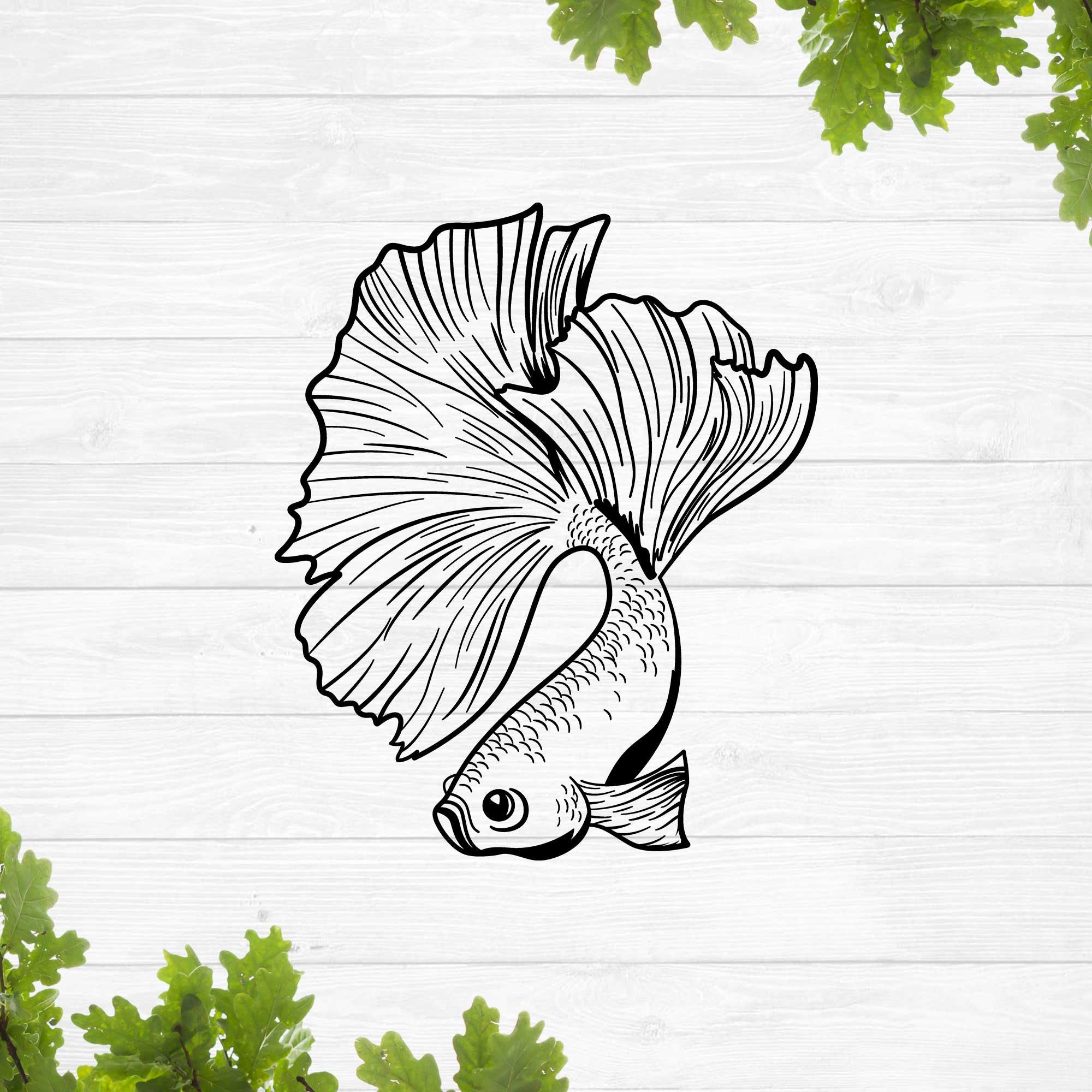 Pez Betta SVG, pez luchador siamés SVG, pez de acuario SVG, pez ...