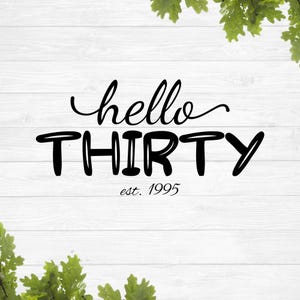 30th Birthday Svg, 30th Cut File for Cricut, Established 1995 Svg, Est ...