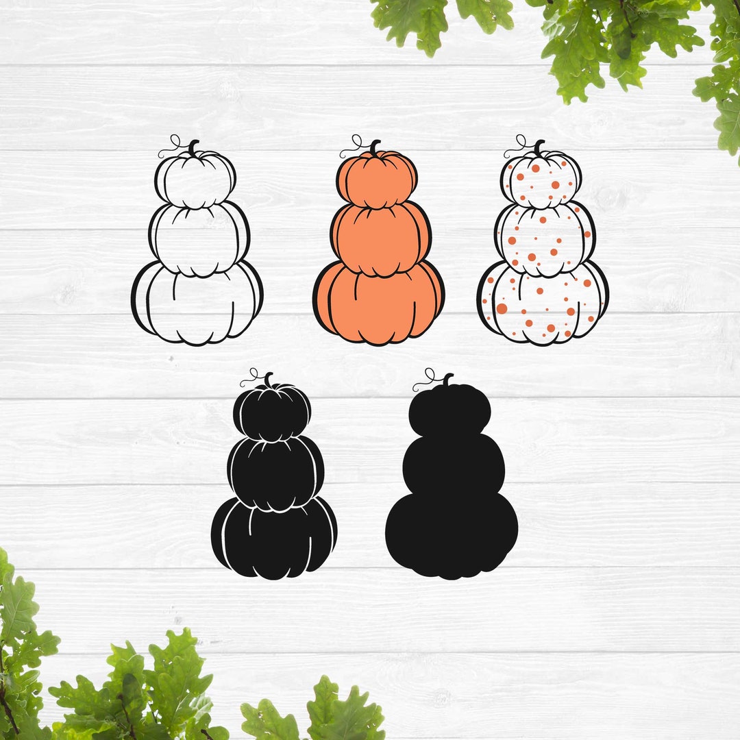 Stacked Pumpkins Svg Pumpkin Stack Svg Halloween Decor - Etsy