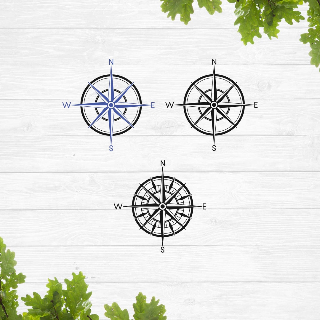 Compass Svg, Nautical Compass Svg, Compass Rose Svg, Layered Svg Design ...
