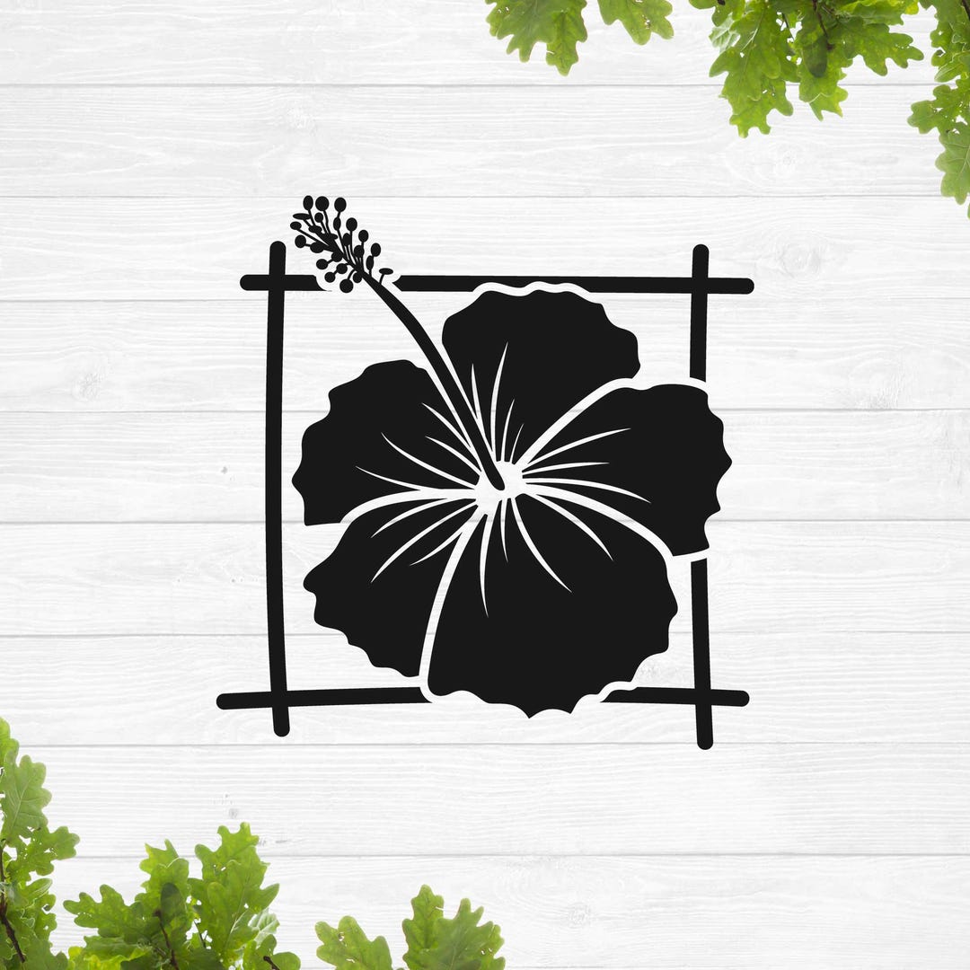 Floral Frame Svg, Hibiscus Flower Svg, Simple Hawaiian Flower Svg ...