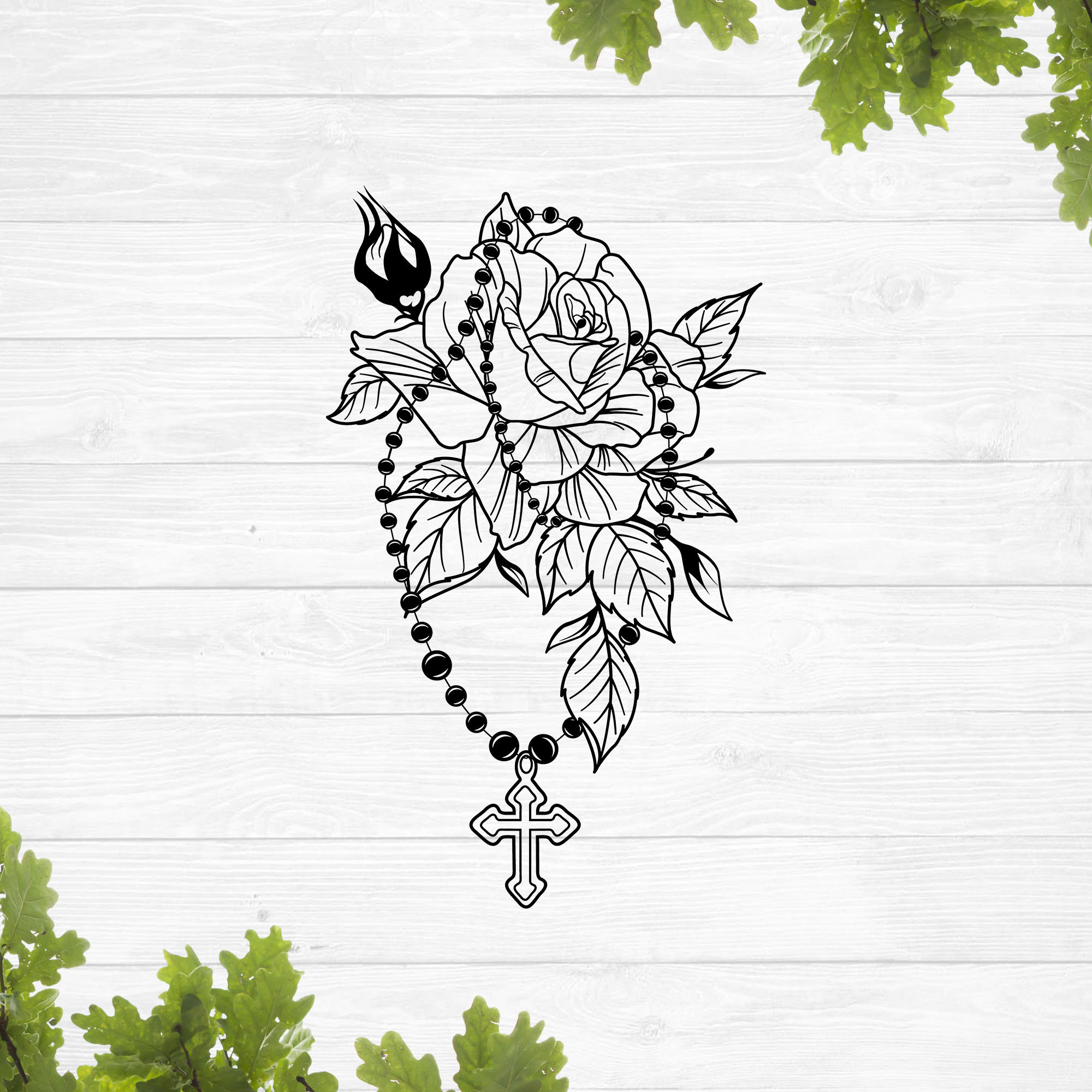 Rosary Drawings With Roses