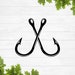 Fish Hook Svg, Crossed Fish Hook Svg, Fish Hook Monogram Svg, Split ...