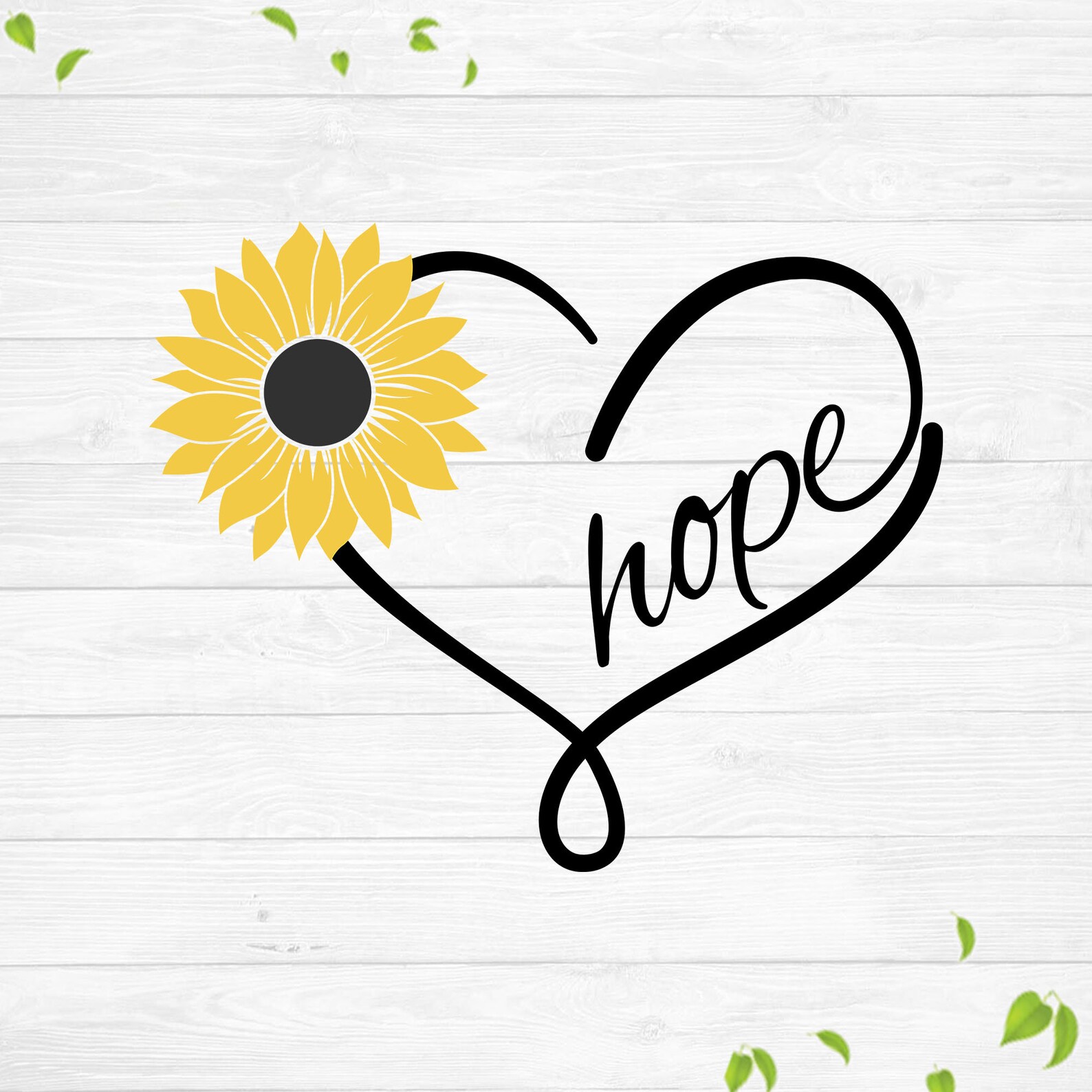 SVG, Faith Hope Love Sunflower Heart Svg, Sunflower Svg, Simple ...