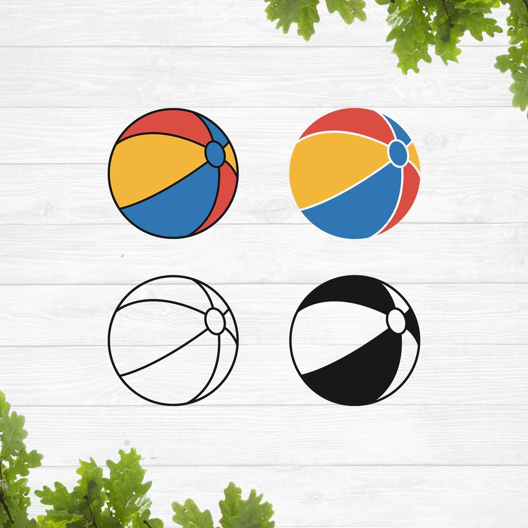 Beach Ball Svg, Summer Beach Cut Files, Classic Beach Ball Vector Files ...