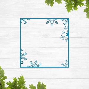 Snowflake Border Svg, Snowflake Frame Svg, Christmas Monogram Border ...