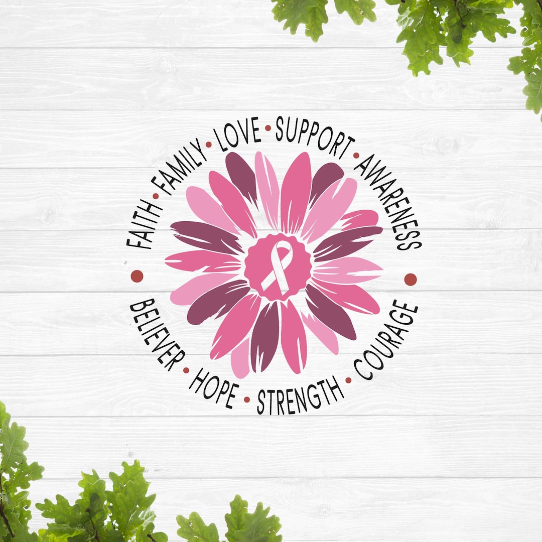 Cancer Ribbon Flower Svg, Awareness Ribbon Svg - Etsy