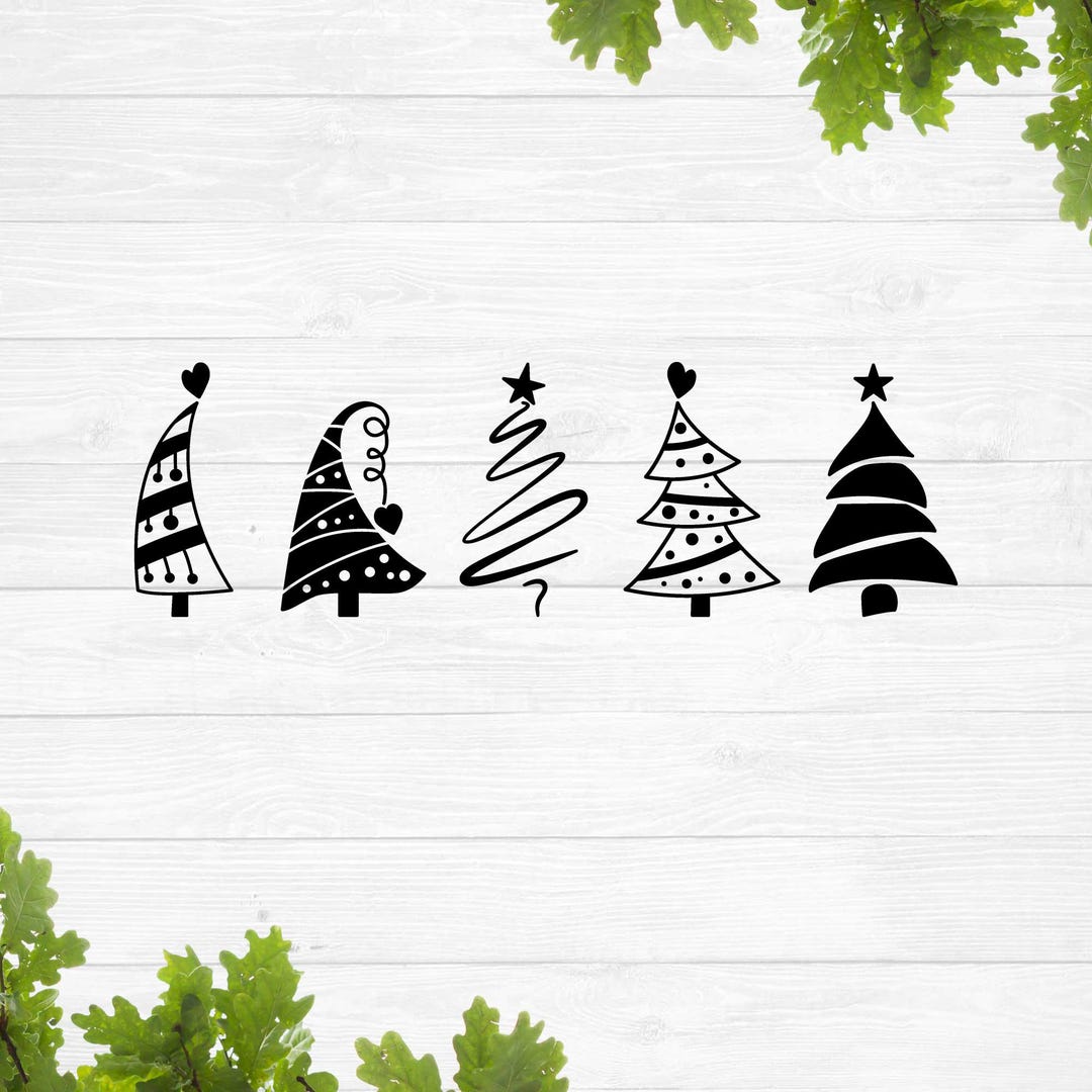 Christmas Tree Svg, Swirly Christmas Tree Svg, Whimsical Christmas Tree ...