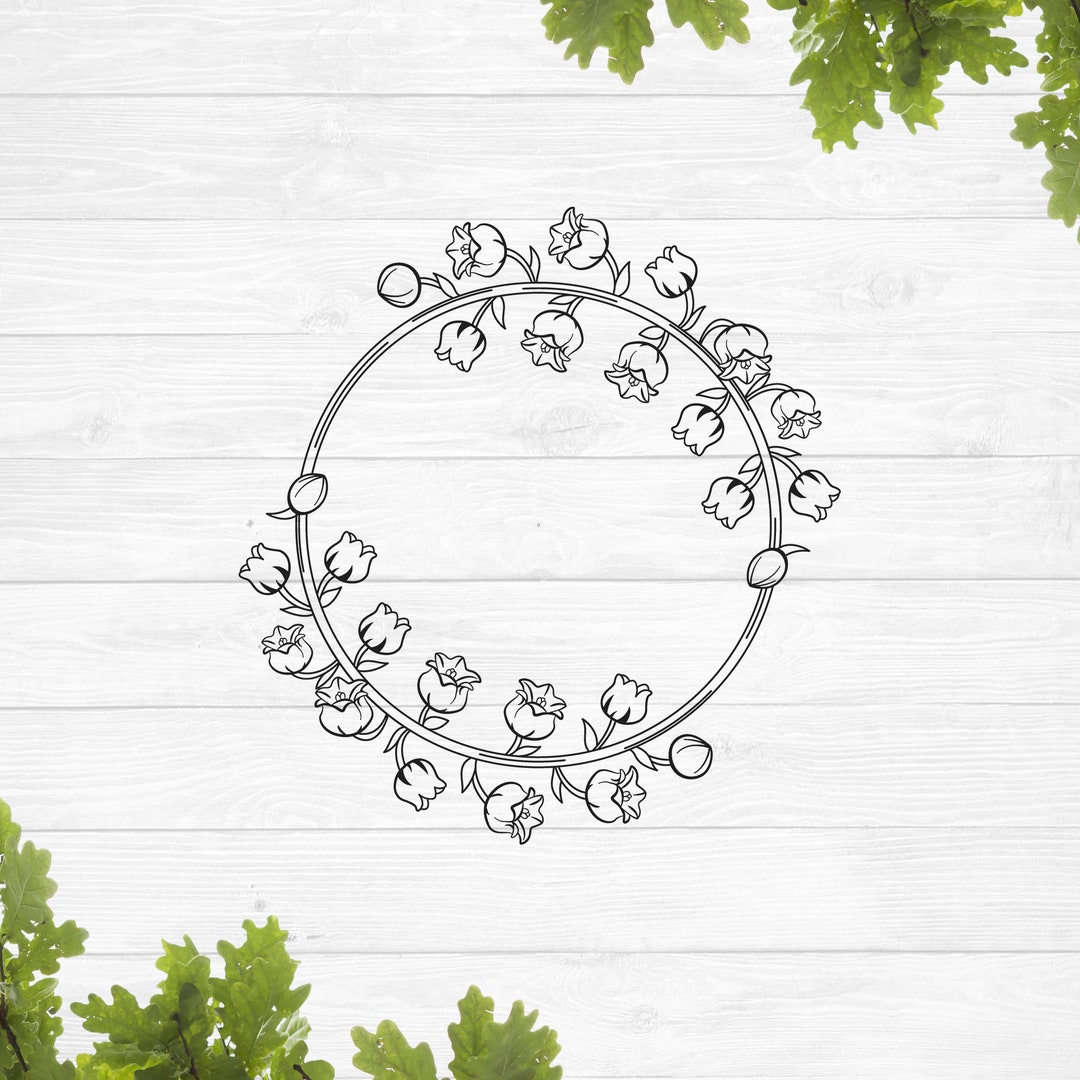 Lily of the Valley Svg, Floral Border Svg, Flower Monogram Svg, Floral ...