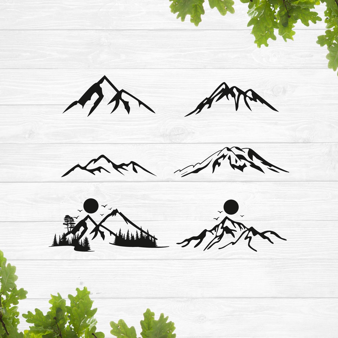Mountain Range Svg, Simple Mountain Svg, Silhouette Mountain Svg ...