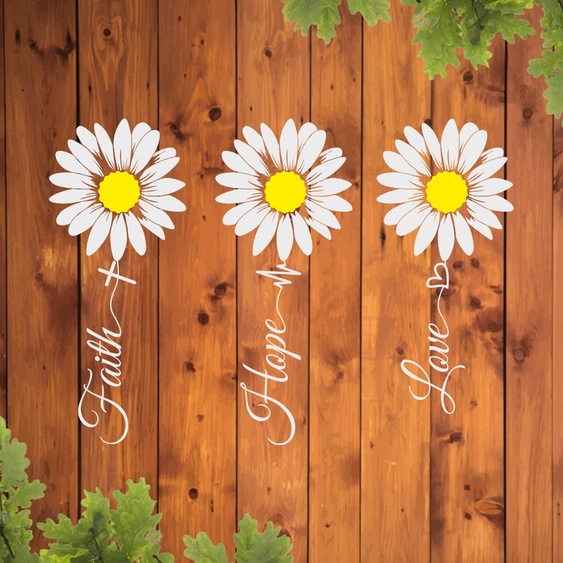 SVG Faith Hope Love Daisy Svg Daisy Flower Svg Simple Daisy - Etsy