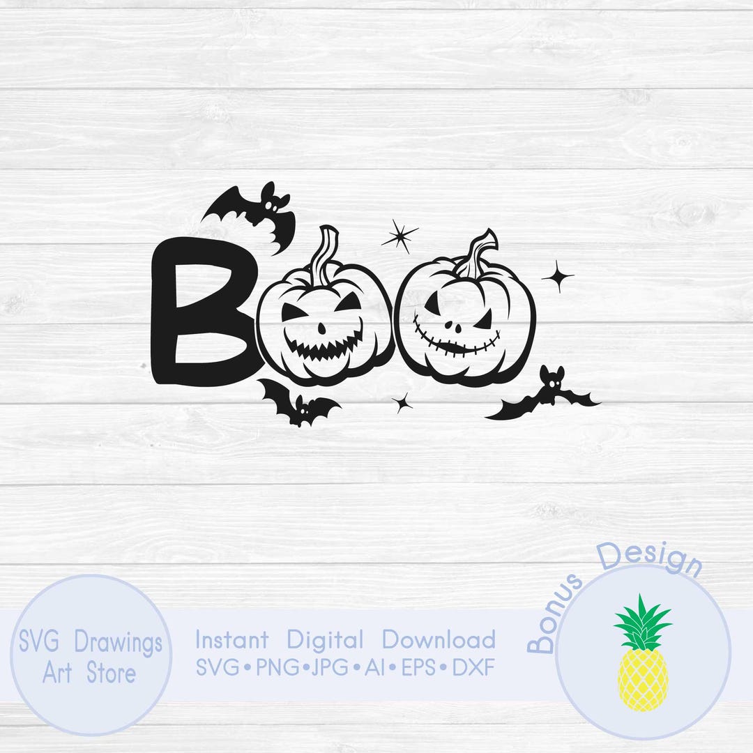 Boo Svg, Halloween Pumpkins Svg, Boo Pumpkin Svg, Scary Pumpkin Face ...