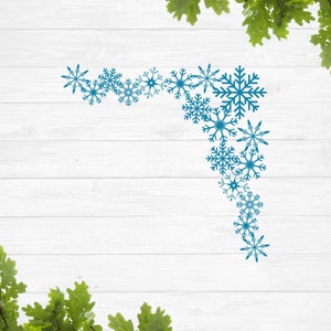 Snowflake Border Svg, Snowflake Frame Svg, Christmas Monogram Border ...