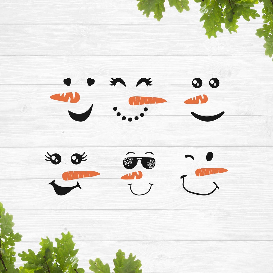 Snowman Faces Svg, Snowman Clipart, Christmas Svg - Etsy