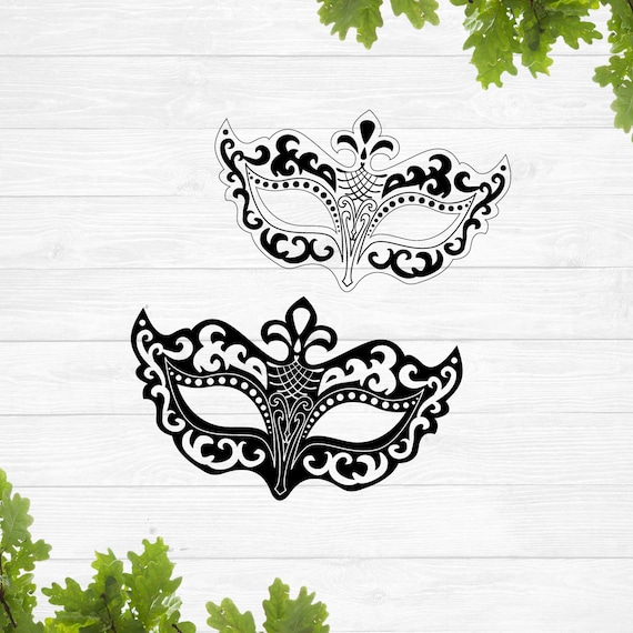 Mardi Gras Black And White Clip Art