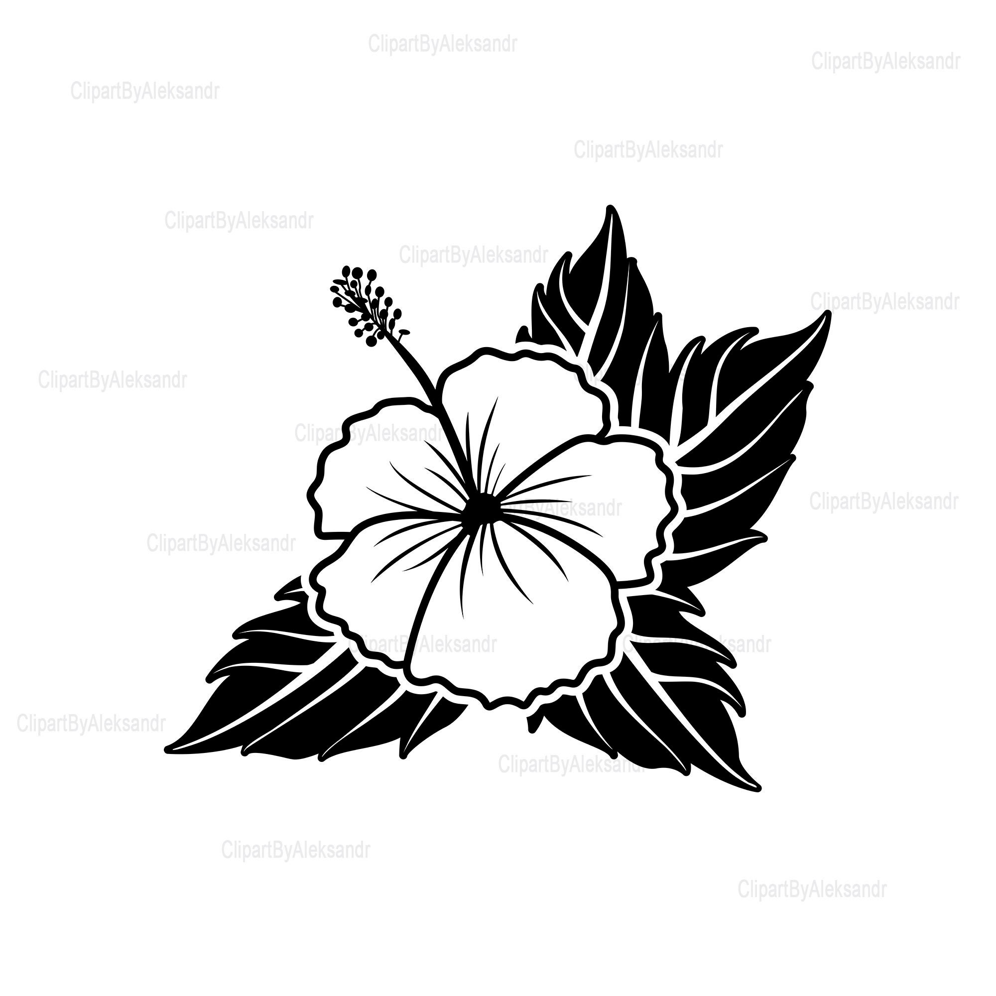 Tropical Flowers Svg Simple Hawaiian Flower Svg Hibiscus | Etsy