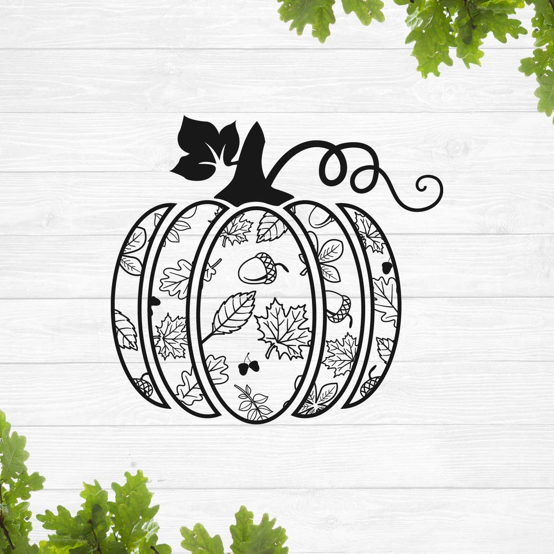 Fall Pumpkin Svg, Floral Pumpkin Svg, Fancy Pumpkin Svg, Thanksgiving ...