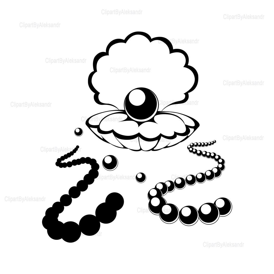 SVG Pearl Svg Aka Pearls Svg Black Pearl Svg Clam Shell - Etsy Canada