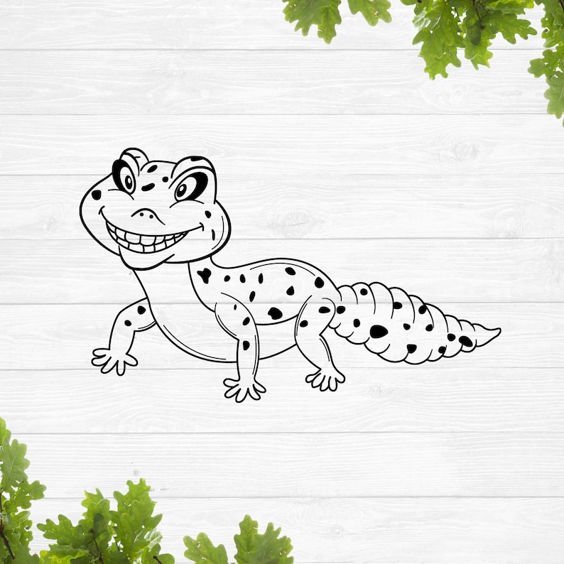 Cute Leopard Gecko Svg Lizard Svg Reptile Svg Cartoon - Etsy