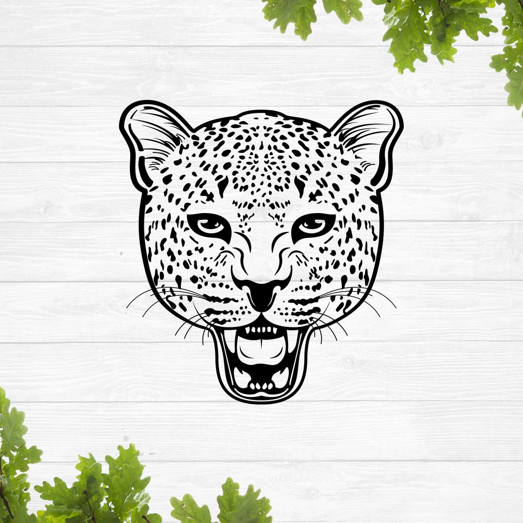Growling Leopard Svg, Leopard Head Svg, Leopard Face Svg - Etsy