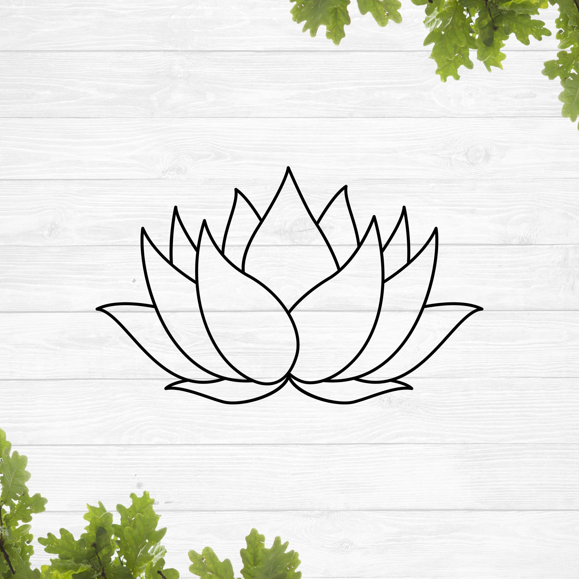 Simple Lotus Flower Stencil