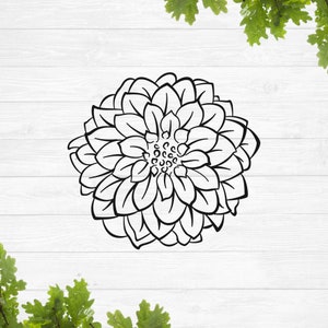 Dahlia Svg, Dahlia Flower Svg, Dahlia Silhouette Svg, Dahlia Stencil ...