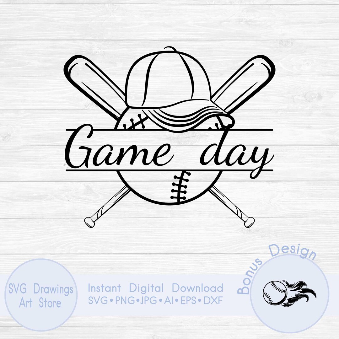 Game Day Baseball Svg, Baseball Monogram Svg, Softball Svg Cut File for ...
