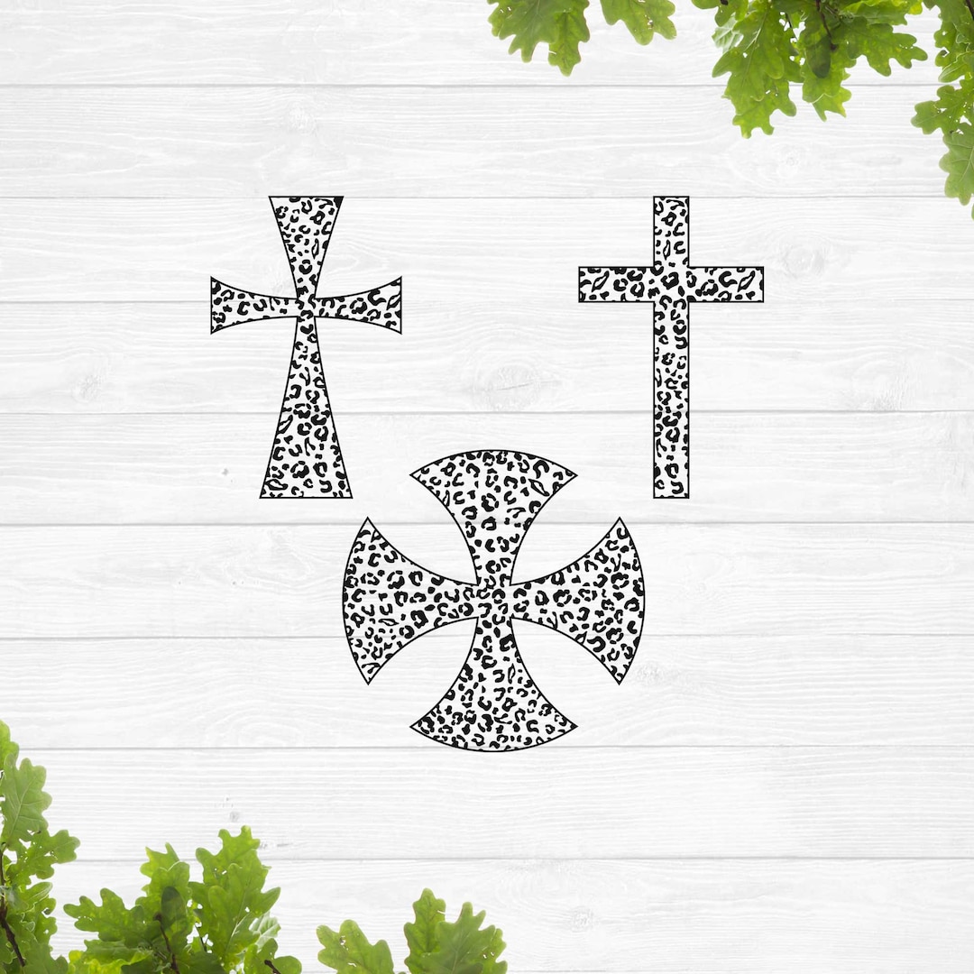 Cross With Leopard Spots Svg, Simple Cross Svg, Cheetah Christian Cross ...