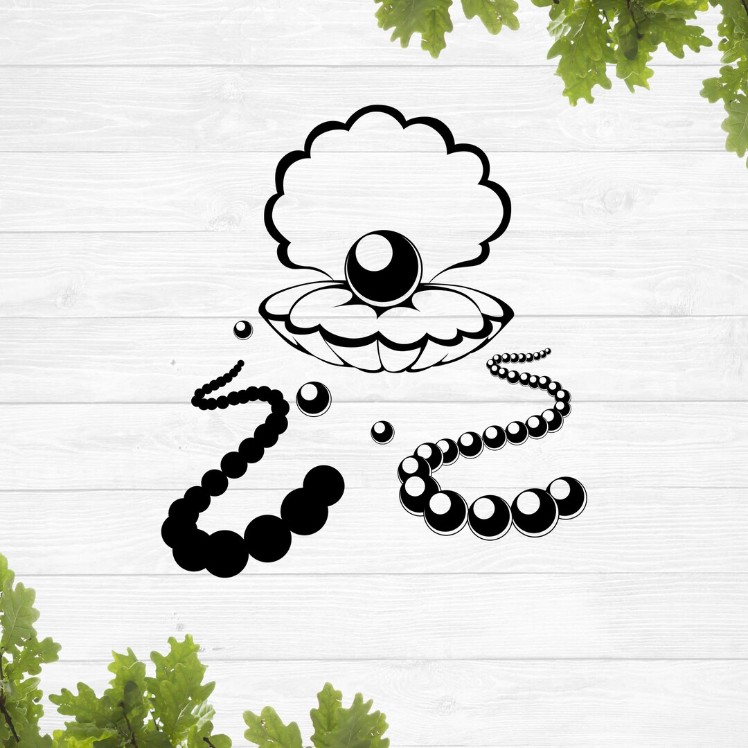 SVG, Pearl Svg, Aka Pearls Svg, Black Pearl Svg, Clam Shell Svg, Pearl ...