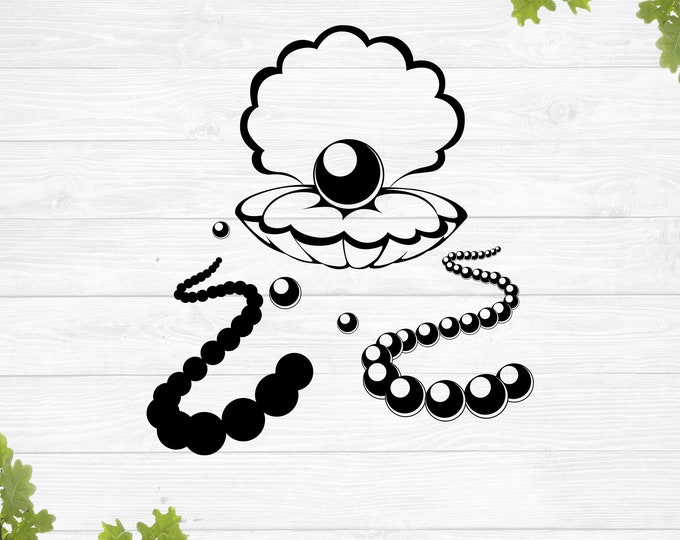 SVG Pearl Svg Aka Pearls Svg Black Pearl Svg Clam Shell - Etsy