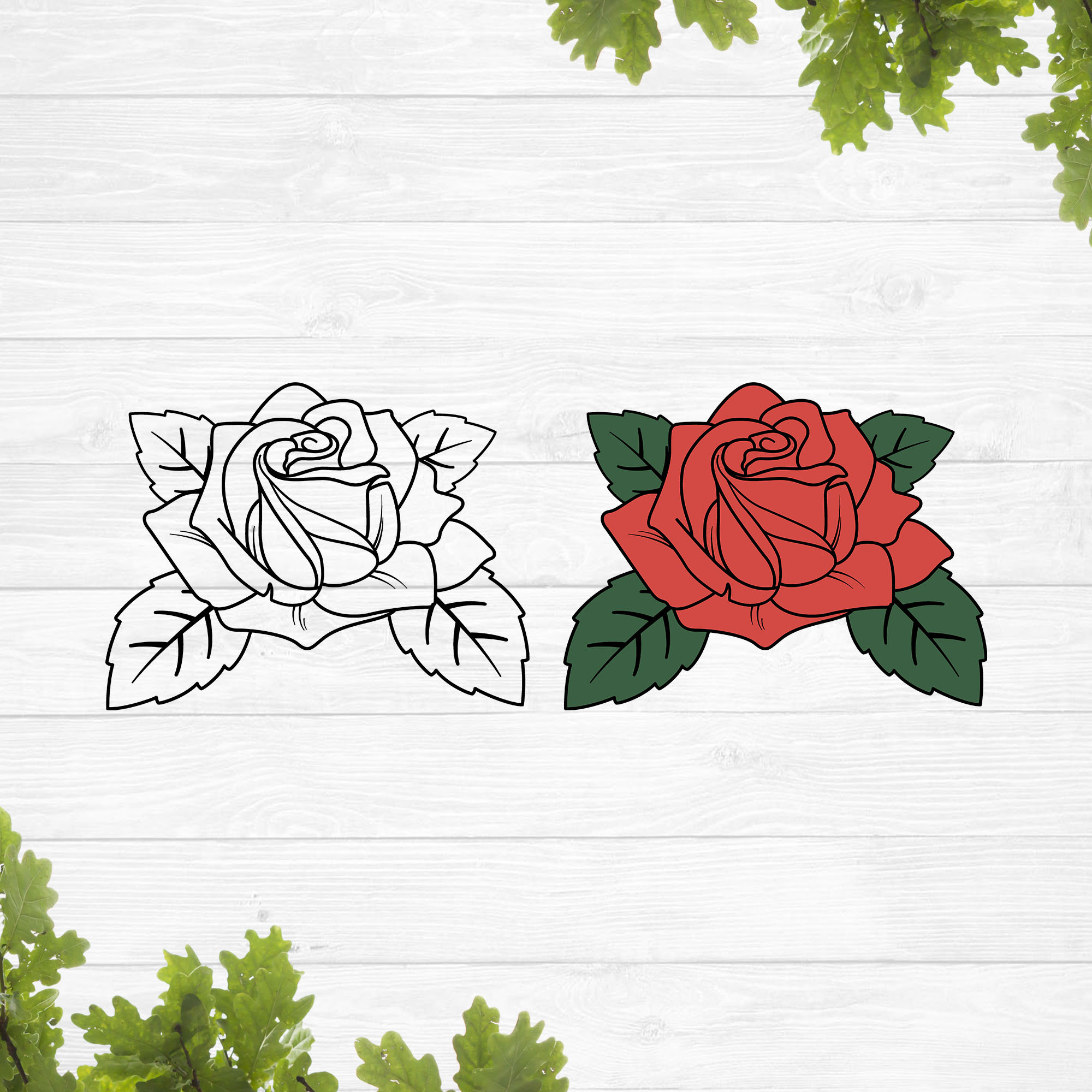 Rose Svg, Rose Flower Vector, Red Rose Svg, Rose Outline Svg - Etsy