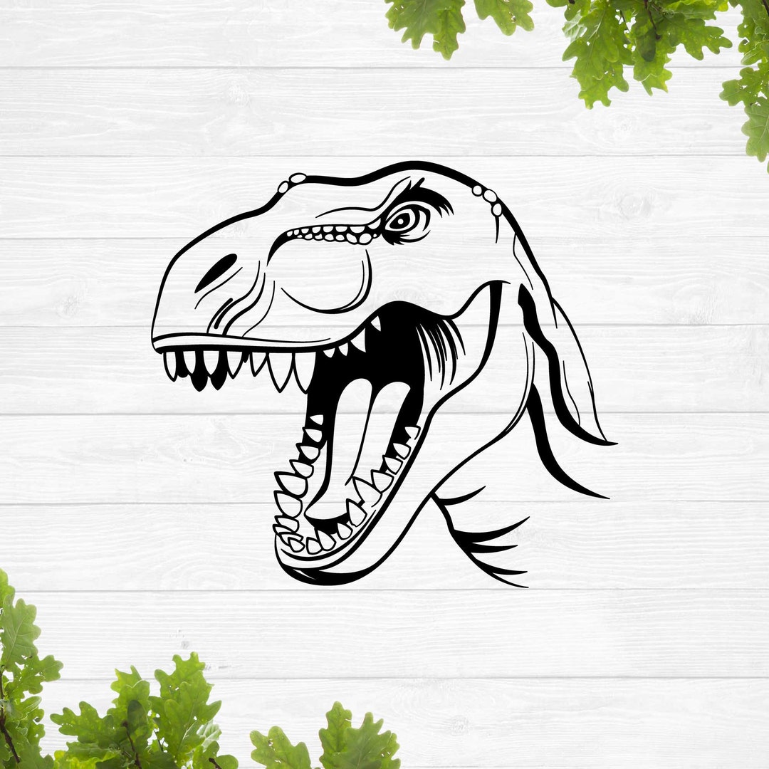 Dinosaur Head Svg, Dinosaur Face Svg, Dinosaur Svg, Dinosaur Silhouette ...