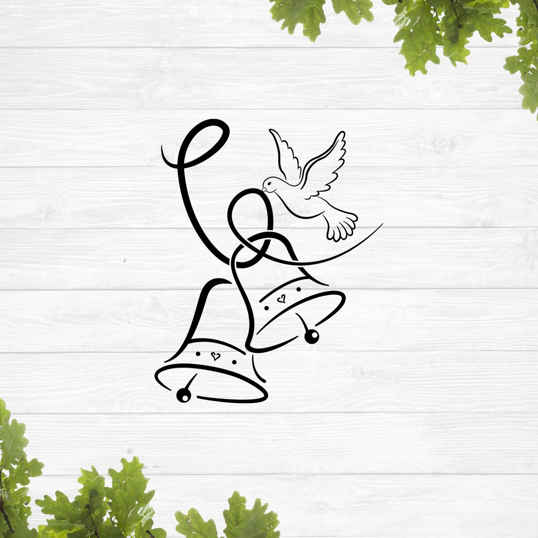 Wedding Bells Svg, Bells and Dove Svg - Etsy