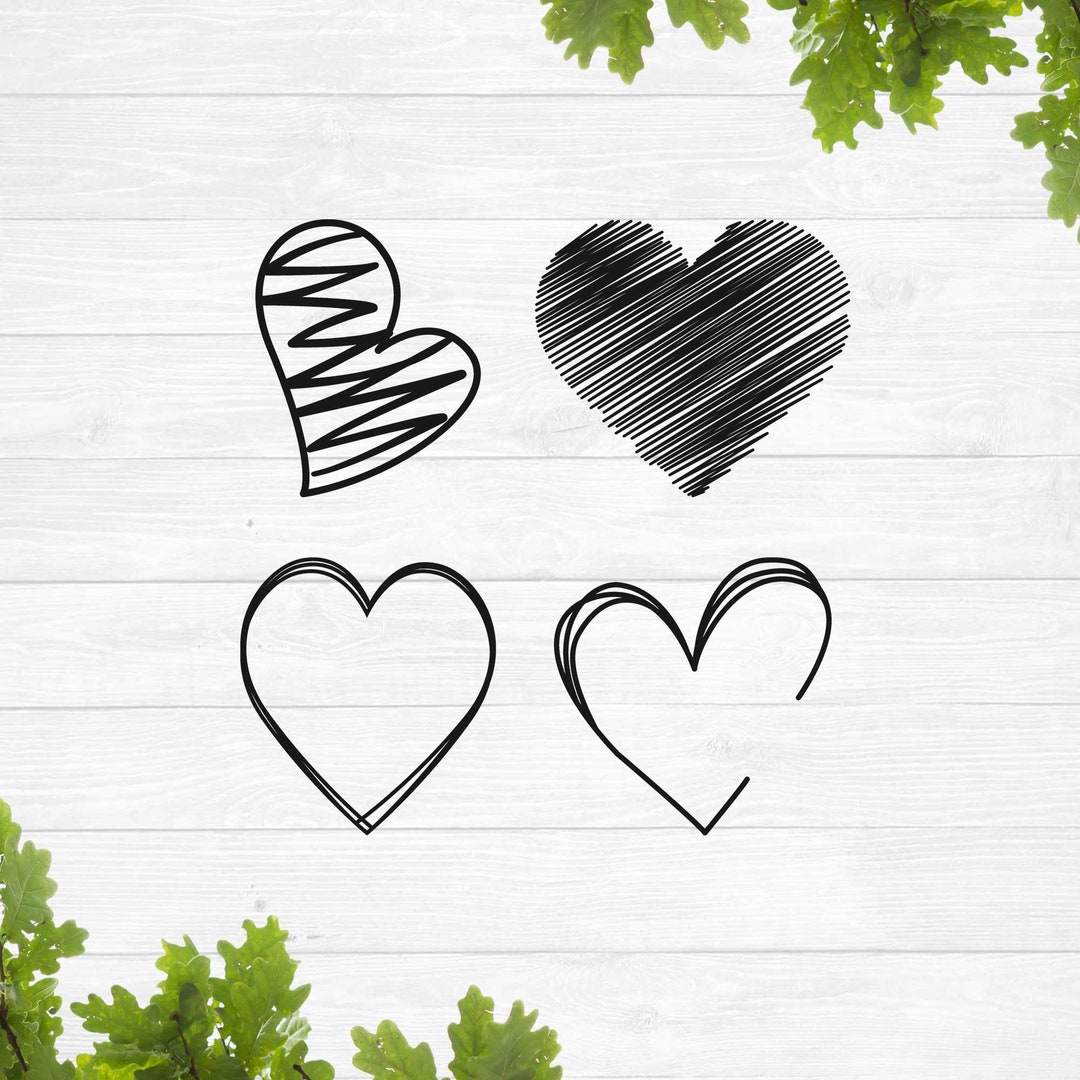 Scribble Heart Svg, Sketch Heart Svg, Valentine's Day Svg - Etsy